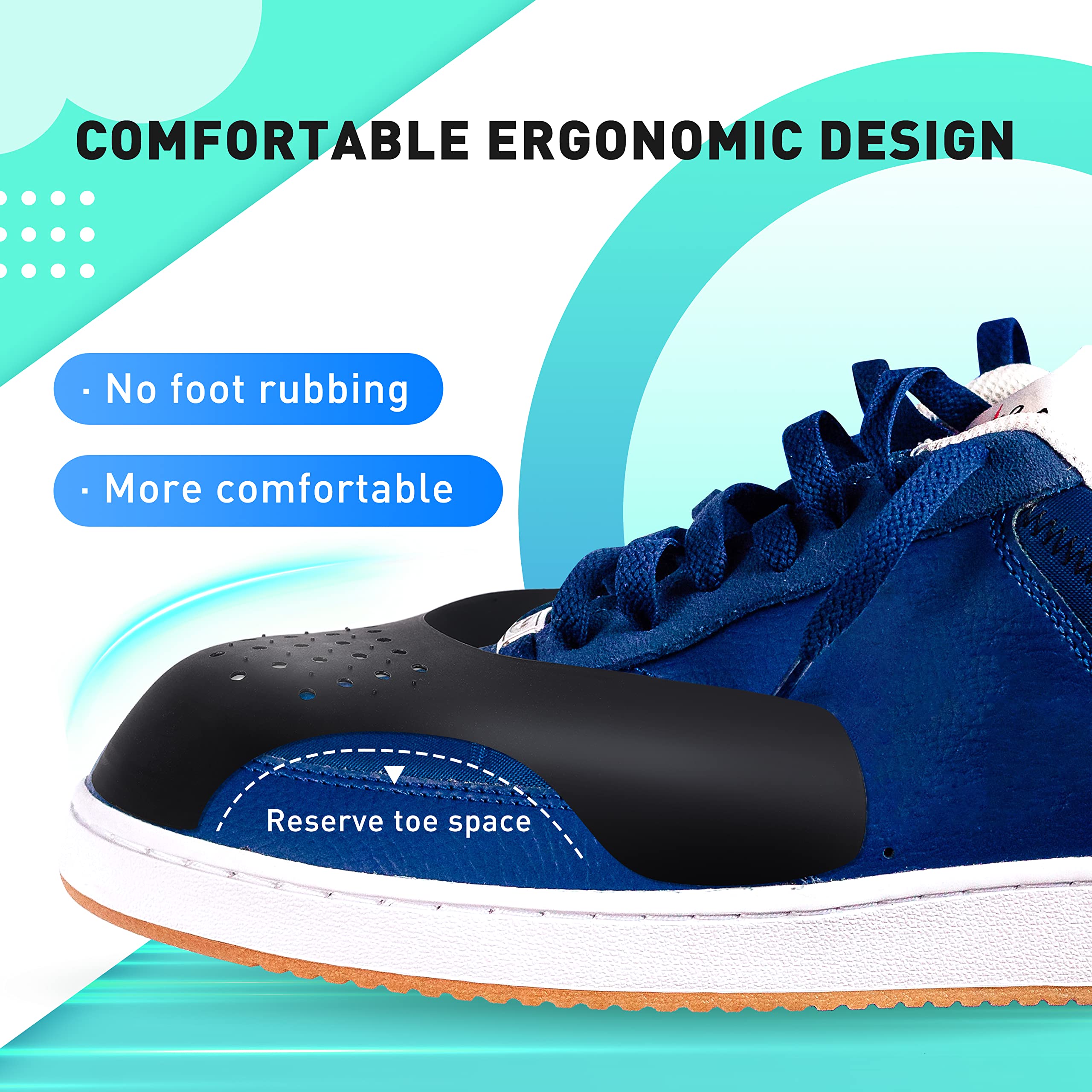 Crease Protectors Suitable for Most Sneakers, 4 Pairs Crease Protectors for Jordan 1, Air Force 1, and Dunk Low; Men's 7.5-12/ Women's 5-8.5 (Men's US Size 7.5-12, Black+White)