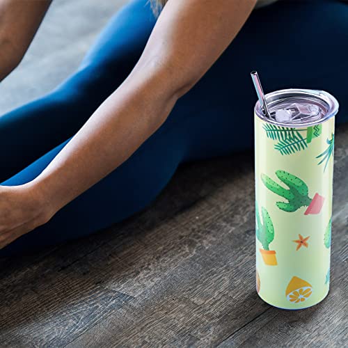 HTVRONT 20 OZ - 4 Pack - Skinny Straight - Sublimation Tumbler Blank with Sublimation Paper, Sublimation Shrink Wrap, Straw and Box