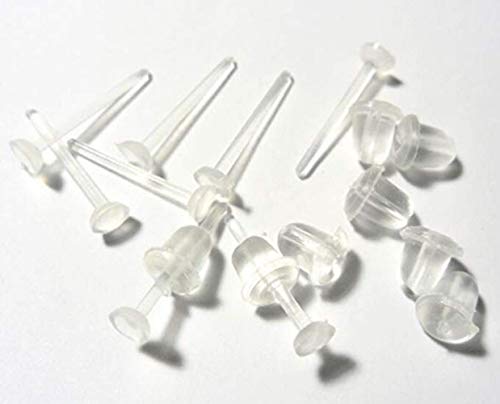 YOYOSTORE 3mm Invisible Plastic Earrings Blank Pins Stud Tiny Head Findings DIY Supplies (100 pieces/50 Pairs)
