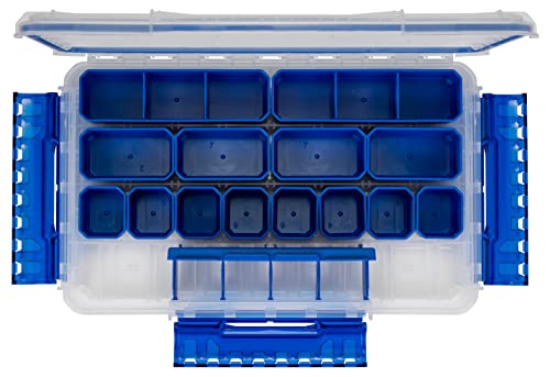 Flambeau Outdoors Terminal Slim Waterproof Ultimate Tuff Tainer | Tackle Storage, 14 Removable Modular Zerust Anti-Corrosion Cups, Micro Terminal Tackle Storage Locker, 14" x 8.9" x 1.7"