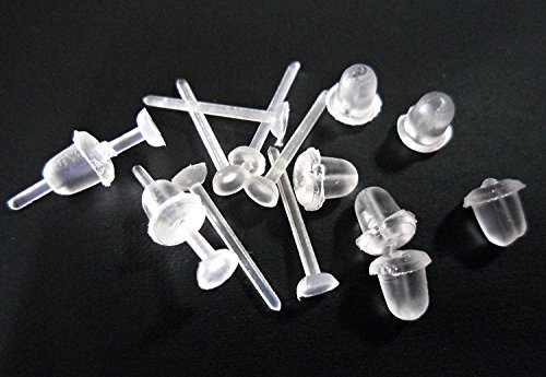YOYOSTORE 3mm Invisible Plastic Earrings Blank Pins Stud Tiny Head Findings DIY Supplies (100 pieces/50 Pairs)