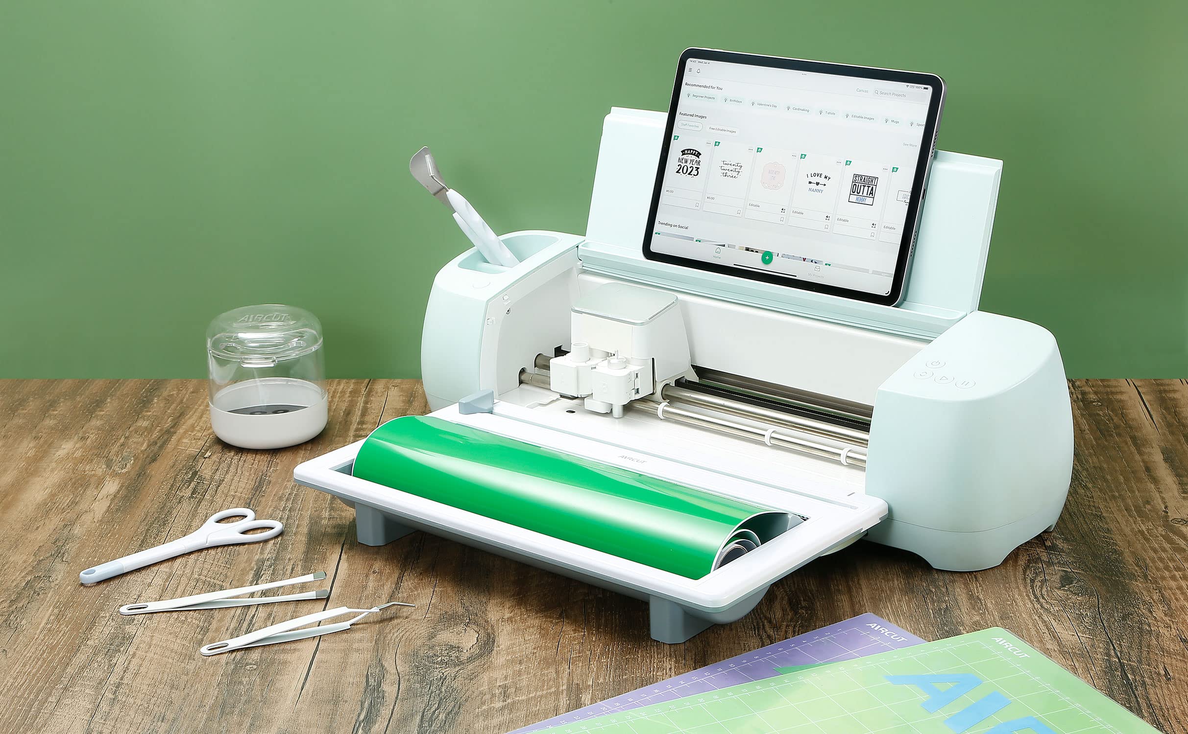 Roll Holder with Cutter Perfect for Smart Vinyl and Heat Transfer Iron On, Vinyl Roll Holder Compatible with Cricut Maker 3 and Explore 3