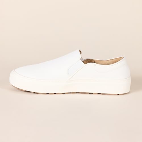 Amazon Essentials Women's Comfortable Slip on Sneaker, White, 12