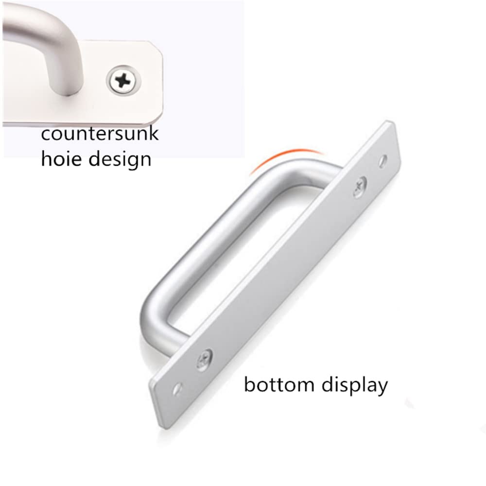 szhdxsy Pack of 2 Aluminium Alloy Sliding Barn Door Handle, Sliding Door Pull Handle,high Performance Handle, Cabinet Door Handles, Drawer knobs, Kitchen Handles,Cabinet Door knobs ,Silver