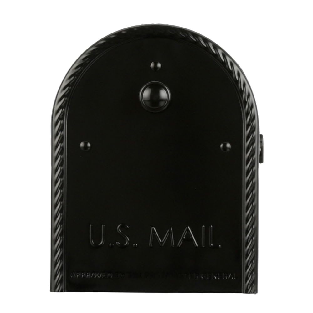 Architectural Mailboxes Edwards Galvanized Steel Post Mount Mailbox, Compatibility Code B, EM160BAM, Black, Large Capacity