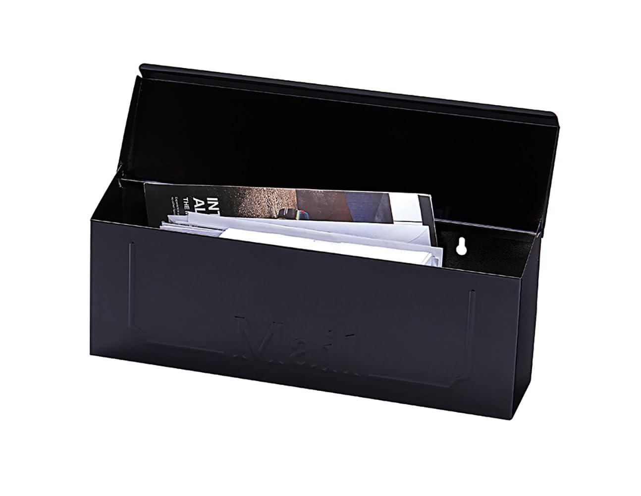 ARCHITECTURAL MAILBOXES Townhouse Galvanized Steel, Wall-Mount Mailbox, Black Small