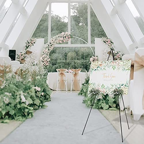 Artist Easel Stand for Display Wedding Sign & Poster - 63 Inches Tall Easle for Display Holder - Portable Collapsable Poster Easel - Floor Adjustable Metal Painting Easels Tripod Black