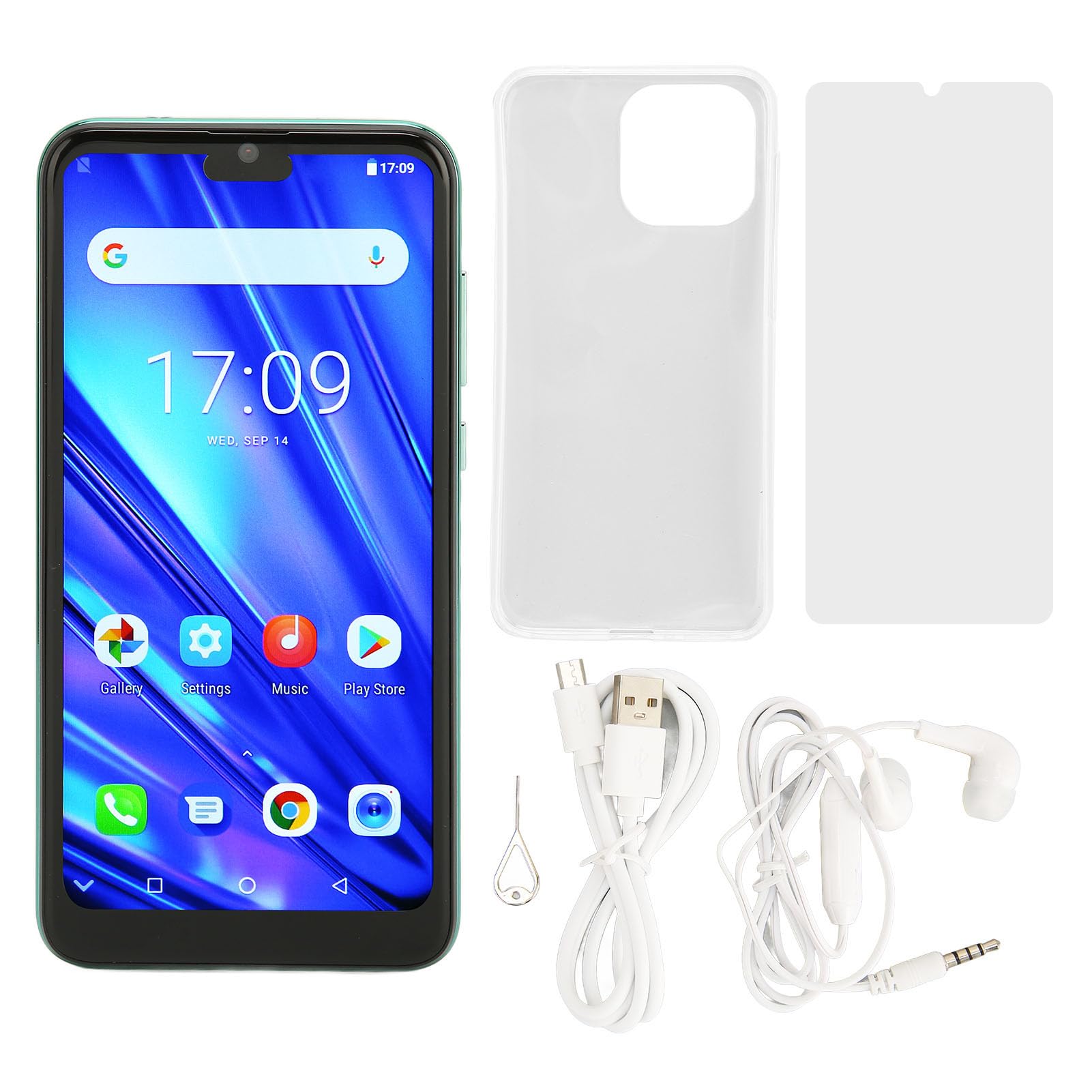 IP14 Pro Smartphone, 6.1in 4GB 32GB ROM Unlocked Smartphone Face Recognition Dual Card Dual Standby Cellphone, Great Gifts for Parents (Green)