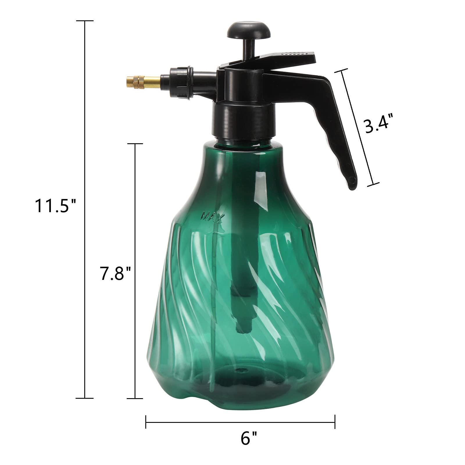 ZEAYEA 2 Pack 0.5 Gallon Hand Held Garden Sprayer, Pump Pressure Water Sprayer, Plastic Watering Can with Adjustable Nozzle, Hand Sprayers for Lawn, Garden, Indoor and Outdoor Gardening, Home Cleaning