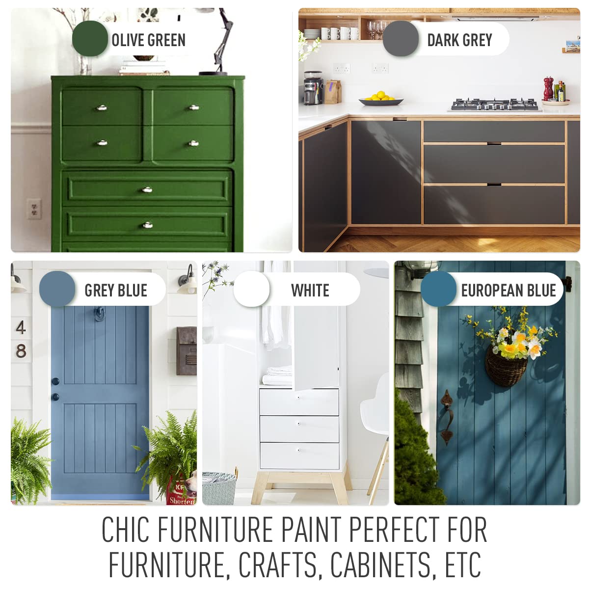 DWIL Acrylic Wood Paint for Furniture - Semi-Gloss Paint Suitable for Wood Surface Renovation, Water-Based All match Paint, Non-Toxic & Odorless, Eco-Friendly & Healthy (32oz, Black)