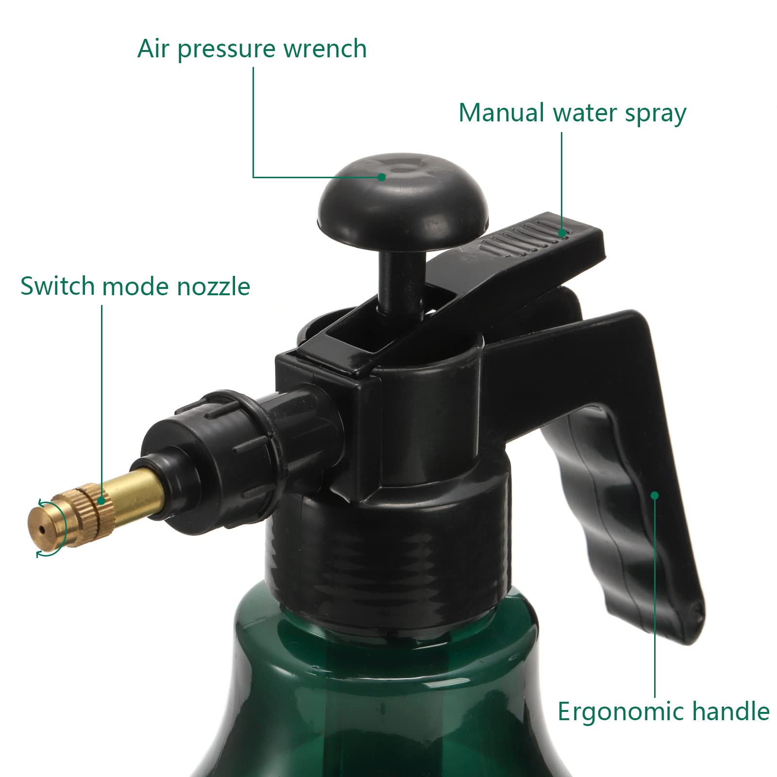 ZEAYEA 2 Pack 0.5 Gallon Hand Held Garden Sprayer, Pump Pressure Water Sprayer, Plastic Watering Can with Adjustable Nozzle, Hand Sprayers for Lawn, Garden, Indoor and Outdoor Gardening, Home Cleaning