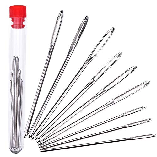 WooCrafts Large-Eye Blunt Needles Yarn Knitting Plus Crochet Hooks Set with Case,Ergonomic Handle Crochet Hooks Needles for Arthritic Hands.Best Gift!