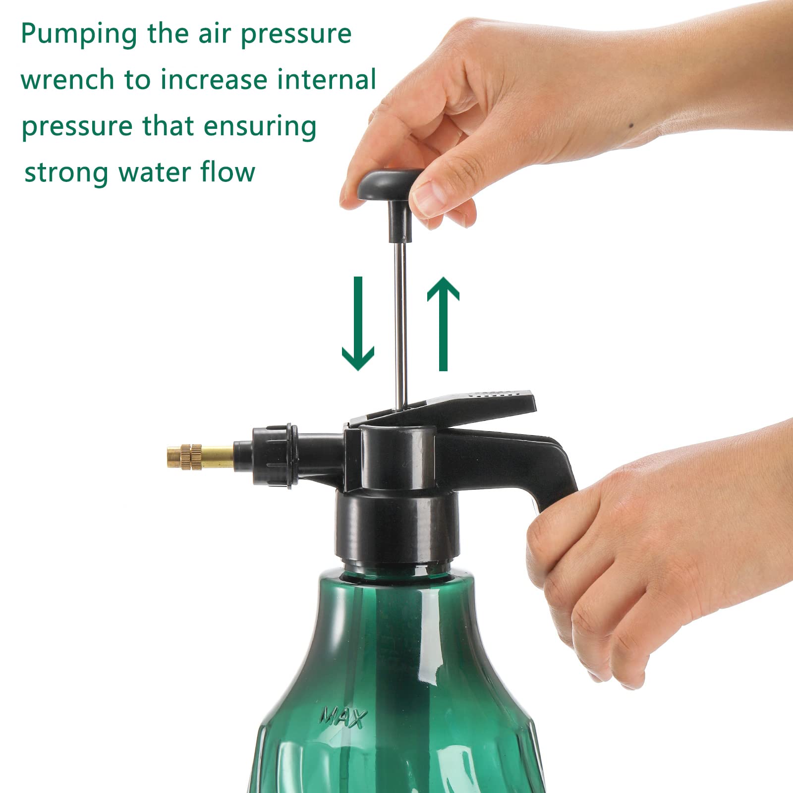ZEAYEA 2 Pack 0.5 Gallon Hand Held Garden Sprayer, Pump Pressure Water Sprayer, Plastic Watering Can with Adjustable Nozzle, Hand Sprayers for Lawn, Garden, Indoor and Outdoor Gardening, Home Cleaning