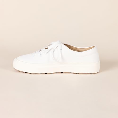 Amazon Essentials Women's Comfortable Lace Up Sneakers, White, 8