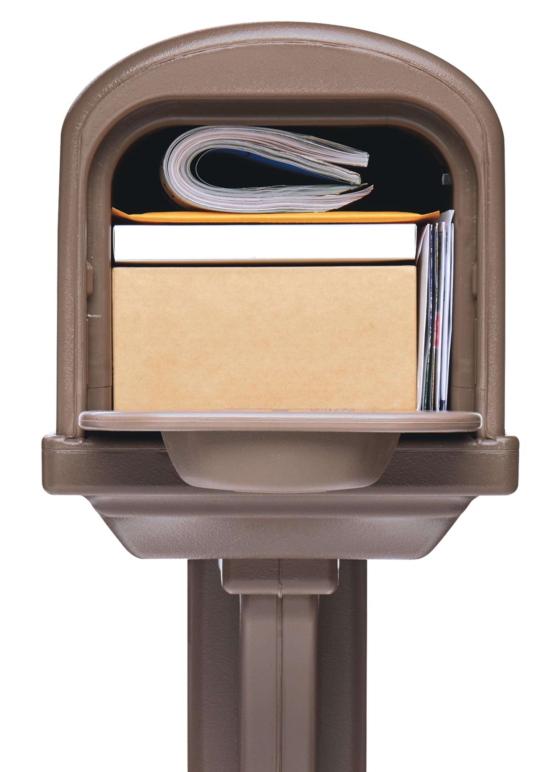 Architectural Mailboxes Classic Plastic Mailbox and Post Kit, GCL100MAM, Mocha