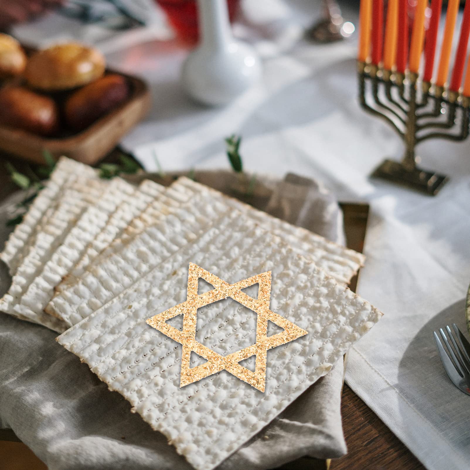 Amosfun 50pcs Hanukkah Confetti Star of David Confetti Blue and Silver Table Scatter Jewish Holiday Party Sequins Hanukkah Decorations for Home Table Decor