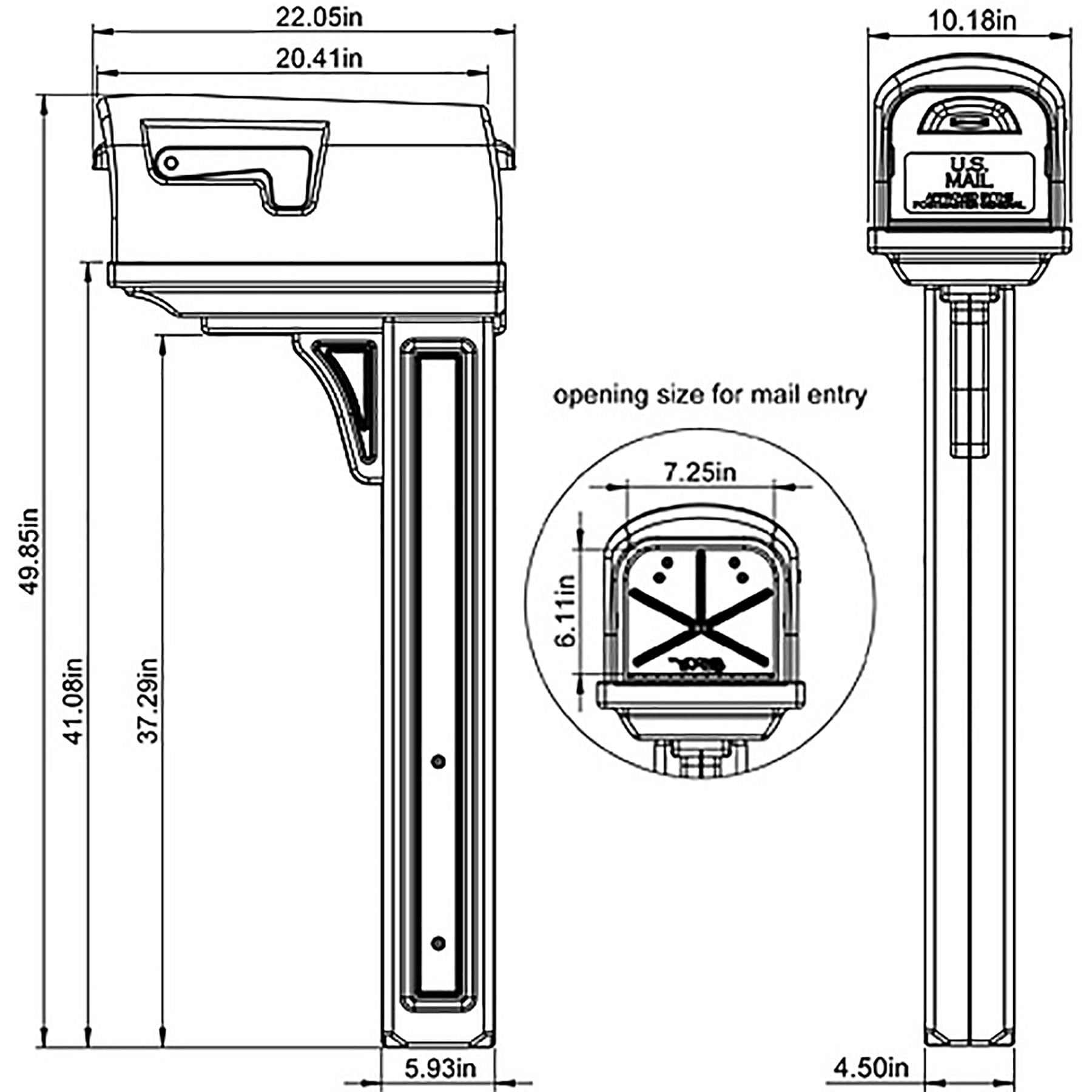 Architectural Mailboxes Classic Plastic Mailbox and Post Kit, GCL100MAM, Mocha