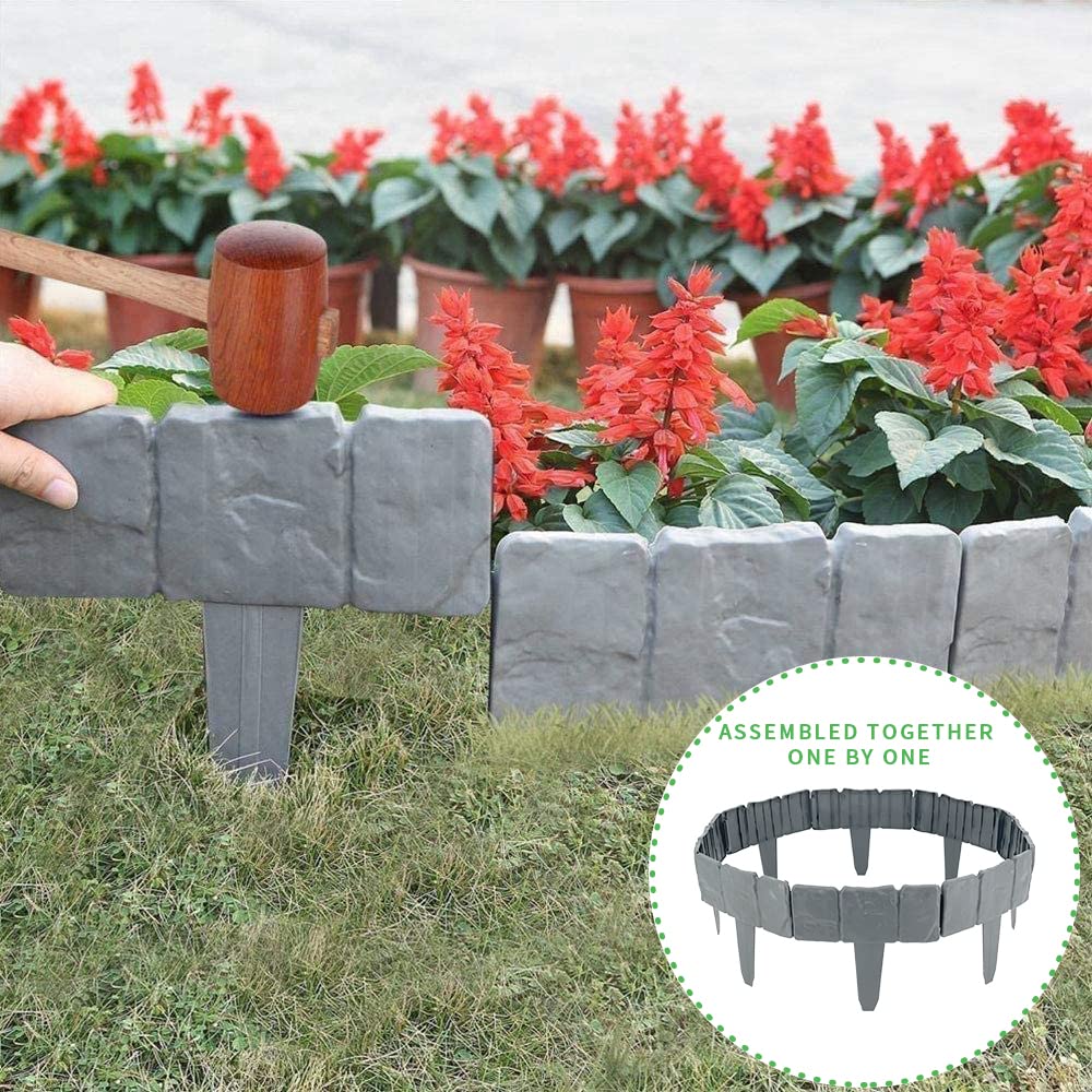 Garden Fence,Garden Edging,Landscape Edging,for DIY Decorative Patios Lawn Paths Landscape Walkways Flower Bed Edging (10 PCS)