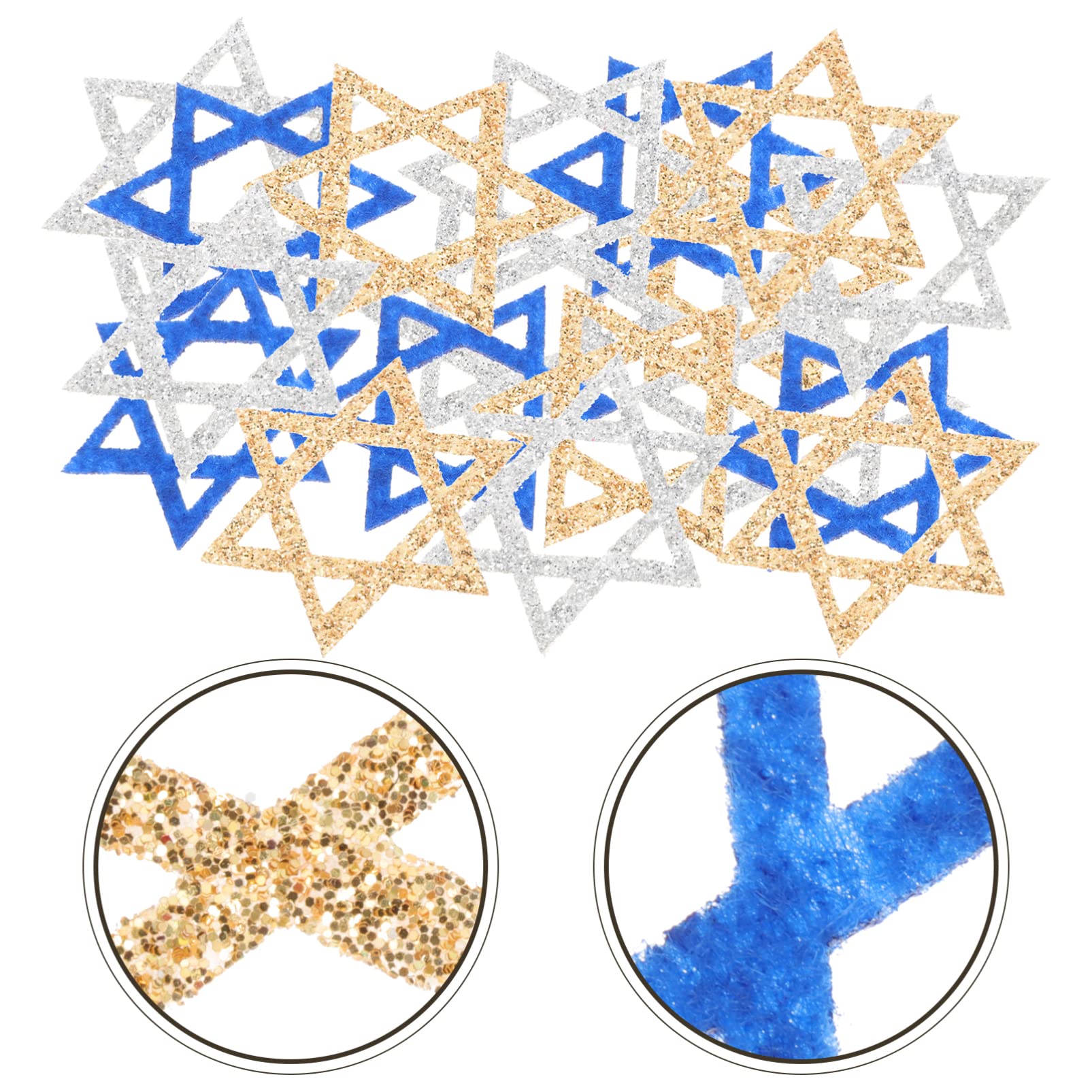 Amosfun 50pcs Hanukkah Confetti Star of David Confetti Blue and Silver Table Scatter Jewish Holiday Party Sequins Hanukkah Decorations for Home Table Decor