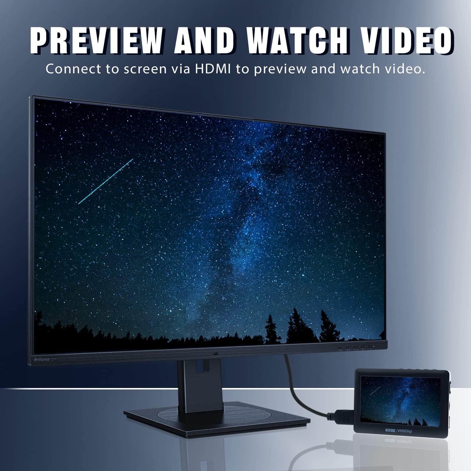 Mwin Video to Digital Converter, VHS to Digital Converter with 4.3" Screen, Capture Record Video from VCR/VHS/Hi8/DVD/Camcorder/RCA/Gaming Systems, No PC Required