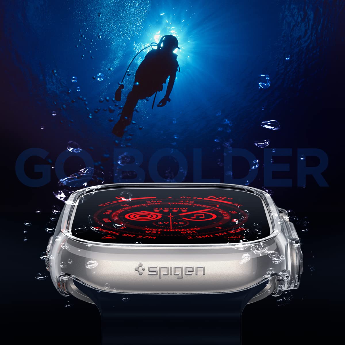 Spigen Thin Fit Designed for Apple Watch Ultra 2/1 Case 49mm Lightweight Hard PC Cover - Crystal Clear