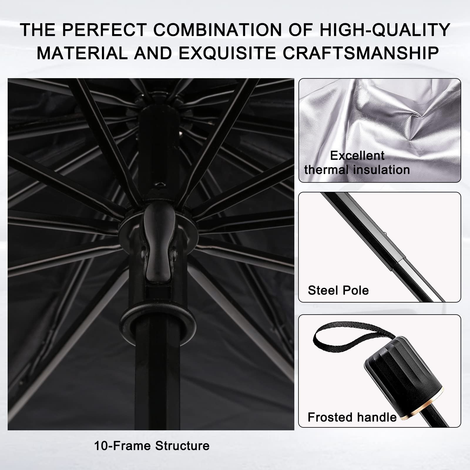 Sodcay 1 PC Car Windshield Sun Shade Umbrella, Foldable Sun Shade Car Sun Visor Protector Reflector Car Accessories Interior for UV Ray Block and Sun Heat Protection (31" x 55")