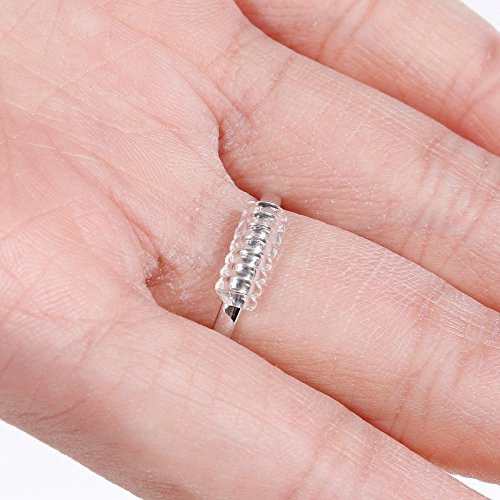 Anpro 15 Pack Ring Size Adjuster- with 3 Sizes Clear Ring Sizer Resizer Fit for Loose Rings-Spiral Silicone Tightener Set with Polishing Cloth(Please See The Below Picture for The Steps)