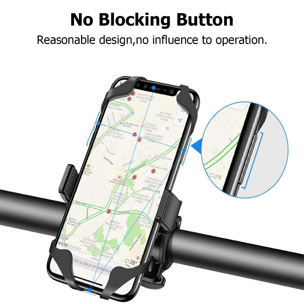 AICEL 4PCS Bike Phone Holder, Silicone Motorcycle Cell Phone Mount, X Web Grip Tether Elastic Strap for Smart Phone, Accessories Replacement Parts for Bicycle Motorcycle Handlebar (Red)