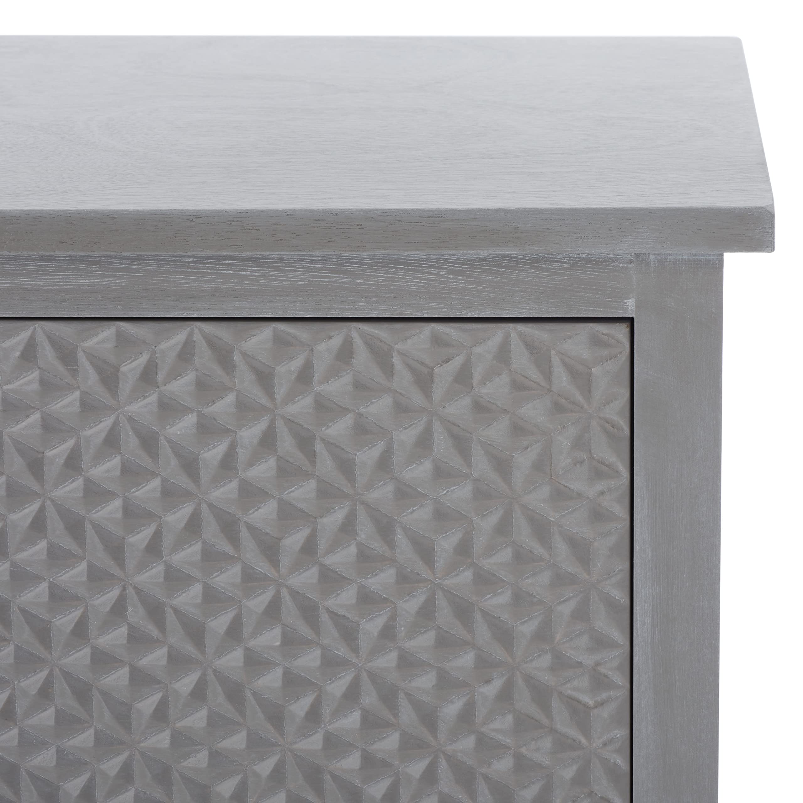 SAFAVIEH Home Collection Halton Distressed Grey 2-Door 1-Shelf Entertainment Media Stand up to 55" Flatscreen TV
