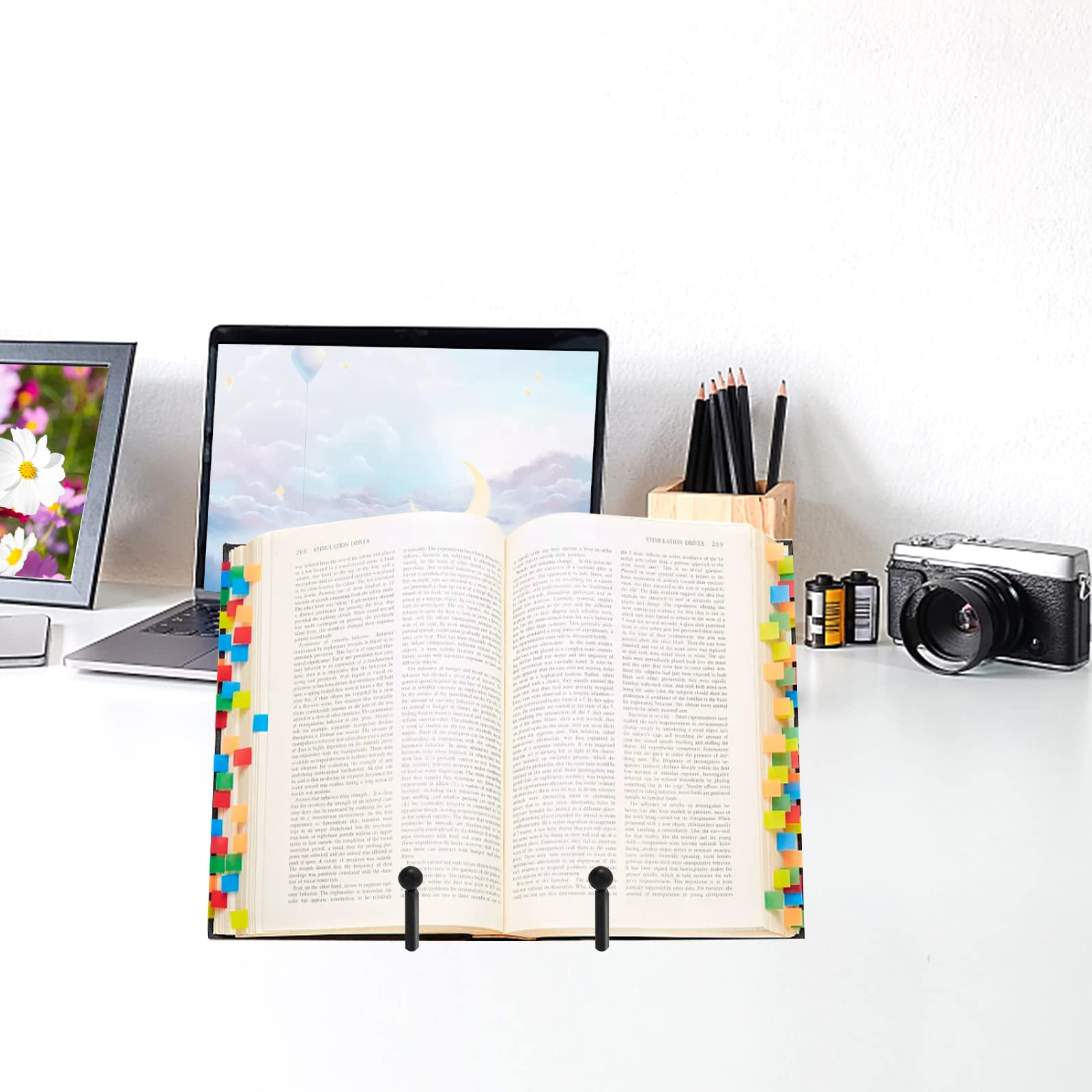 Ouskr 4 Pcs 4-1/4 Inch Plate Stands for Display, Metal Iron Picture Frame Holders Stand for Book Photo Small Easels Plaque Dish Art Tabletop Decorative Black