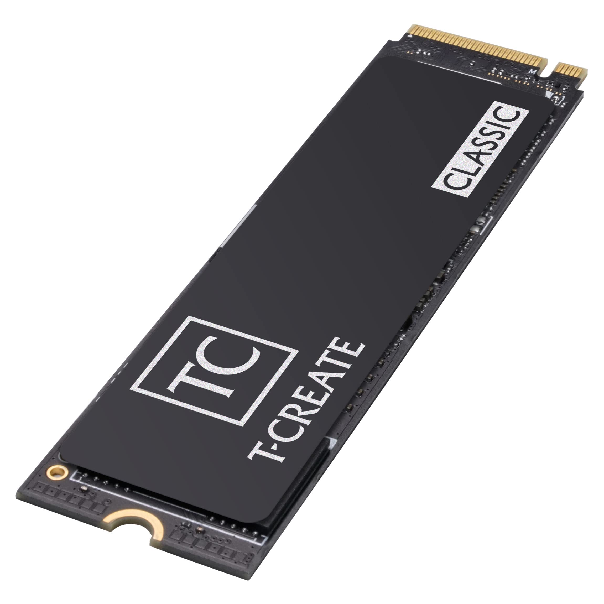 TEAMGROUP T-CREATE Classic 1TB Read/Write up to 7,200/6,200MBs 600TBW for Creators NVMe M.2 PCIe Gen4x4 3D NAND TLC SSD w/SLC Cache TM8FPM001T0C329