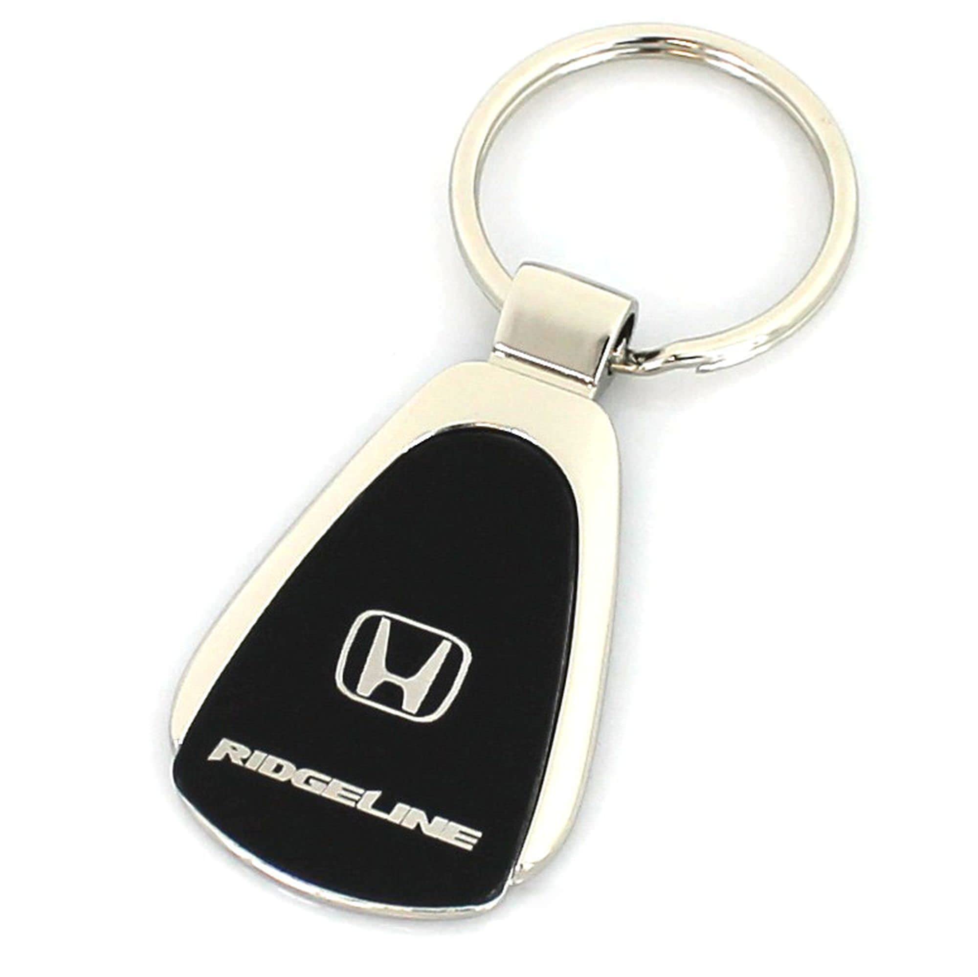 Au-TOMOTIVE GOLD Tear Drop Metal Key Ring for Honda Ridgeline (Black)