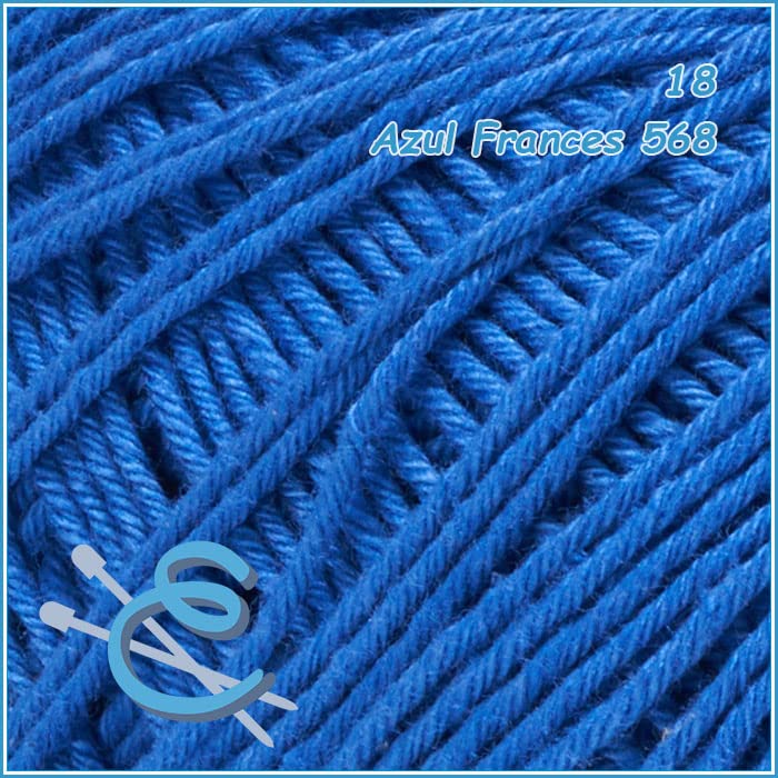 Abuela NO.6 [70grs] by Omega - Soft Yarn 100% Mercerized Cotton Yarn - Color 18-Royal Blue 568