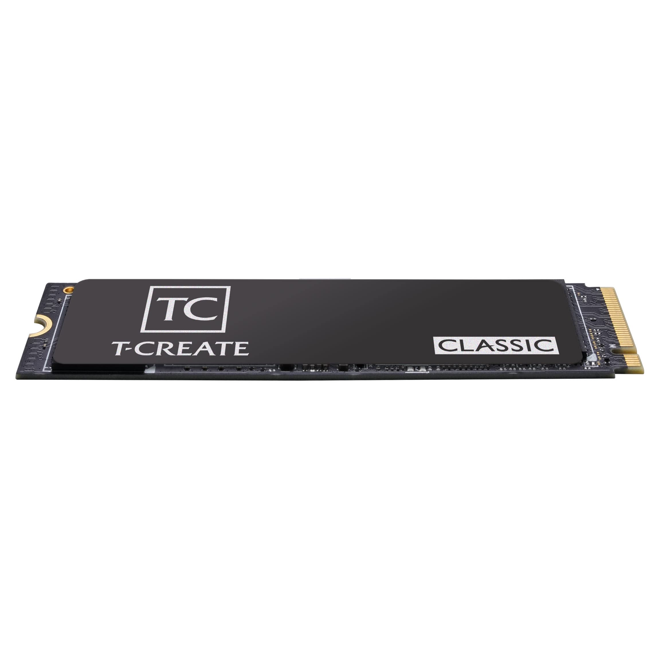TEAMGROUP T-CREATE Classic 1TB Read/Write up to 7,200/6,200MBs 600TBW for Creators NVMe M.2 PCIe Gen4x4 3D NAND TLC SSD w/SLC Cache TM8FPM001T0C329