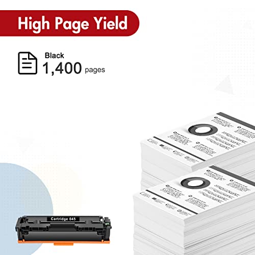 045 045H High-Yield Black Toner Cartridge 1-Pack Replacement for Canon 045H 045 Toner Cartridge Color ImageCLASS MF634Cdw MF632Cdw LBP612Cdw MF630C LBP610 Series Printer Ink