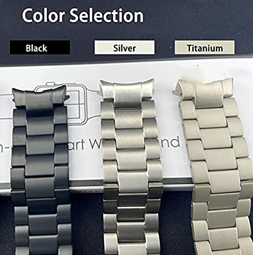 Alimingyan Titanium Watch Band for Samsung Galaxy Watch 5 no Gap Metal Strap Band, Galaxy Watch 5 4 40mm 44mm 45mm Titanium Band (Silver)