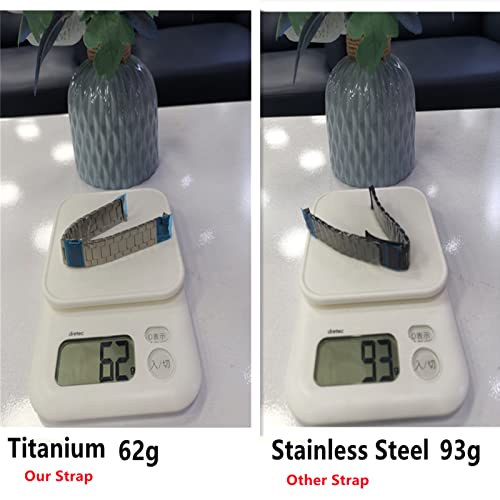 Alimingyan Titanium Watch Band for Samsung Galaxy Watch 5 no Gap Metal Strap Band, Galaxy Watch 5 4 40mm 44mm 45mm Titanium Band (Silver)