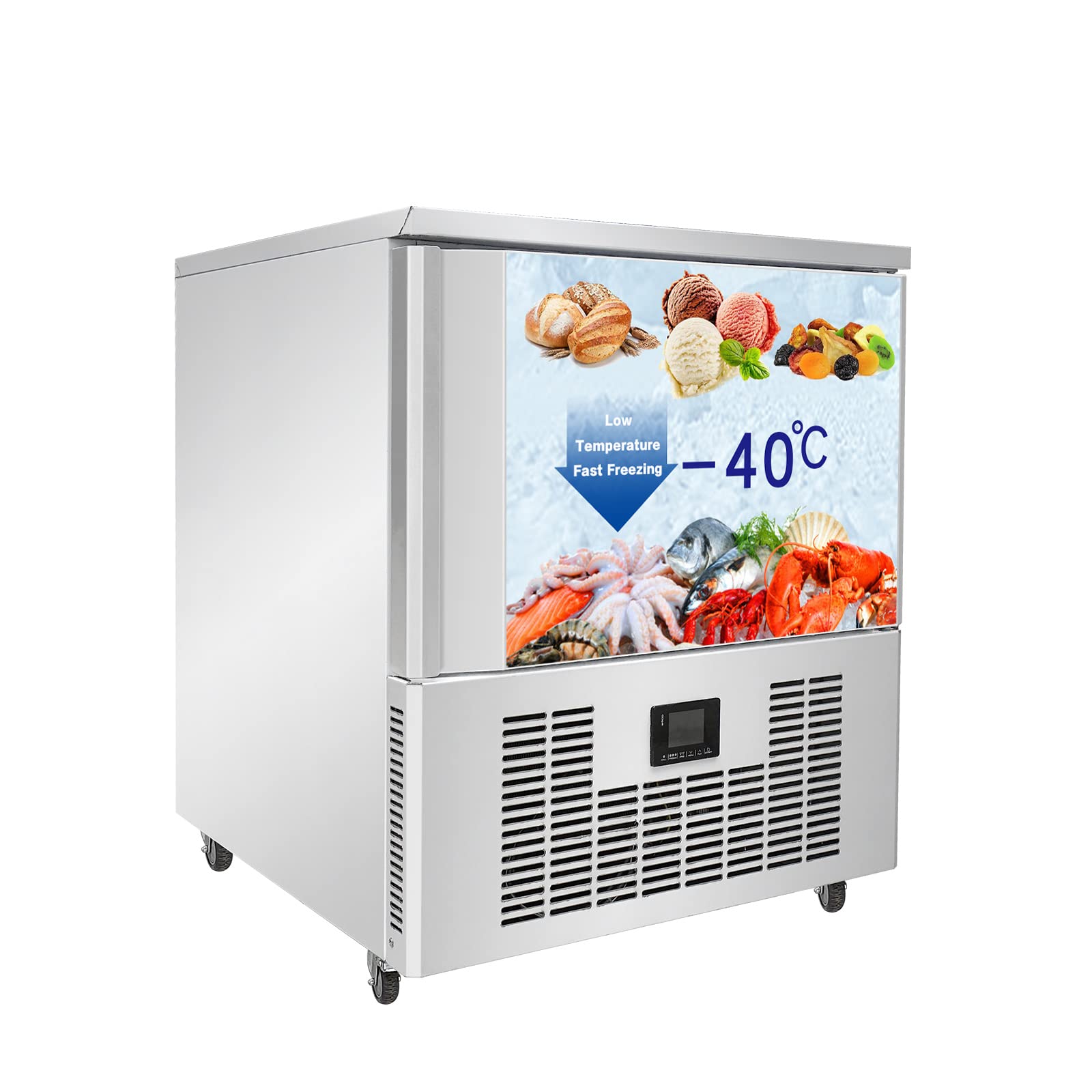 Kolice Commercial 5 Trays Blast Chiller & Freezer, Chest Freezer, Blast Freezer, Flash Freezers, Dumpling Freezer, Batch Freezer for Restaurant Bakery School Hard ice Cream, Chicken, Fish, Dessert etc