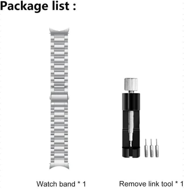 Alimingyan Titanium Watch Band for Samsung Galaxy Watch 5 no Gap Metal Strap Band, Galaxy Watch 5 4 40mm 44mm 45mm Titanium Band (Silver)
