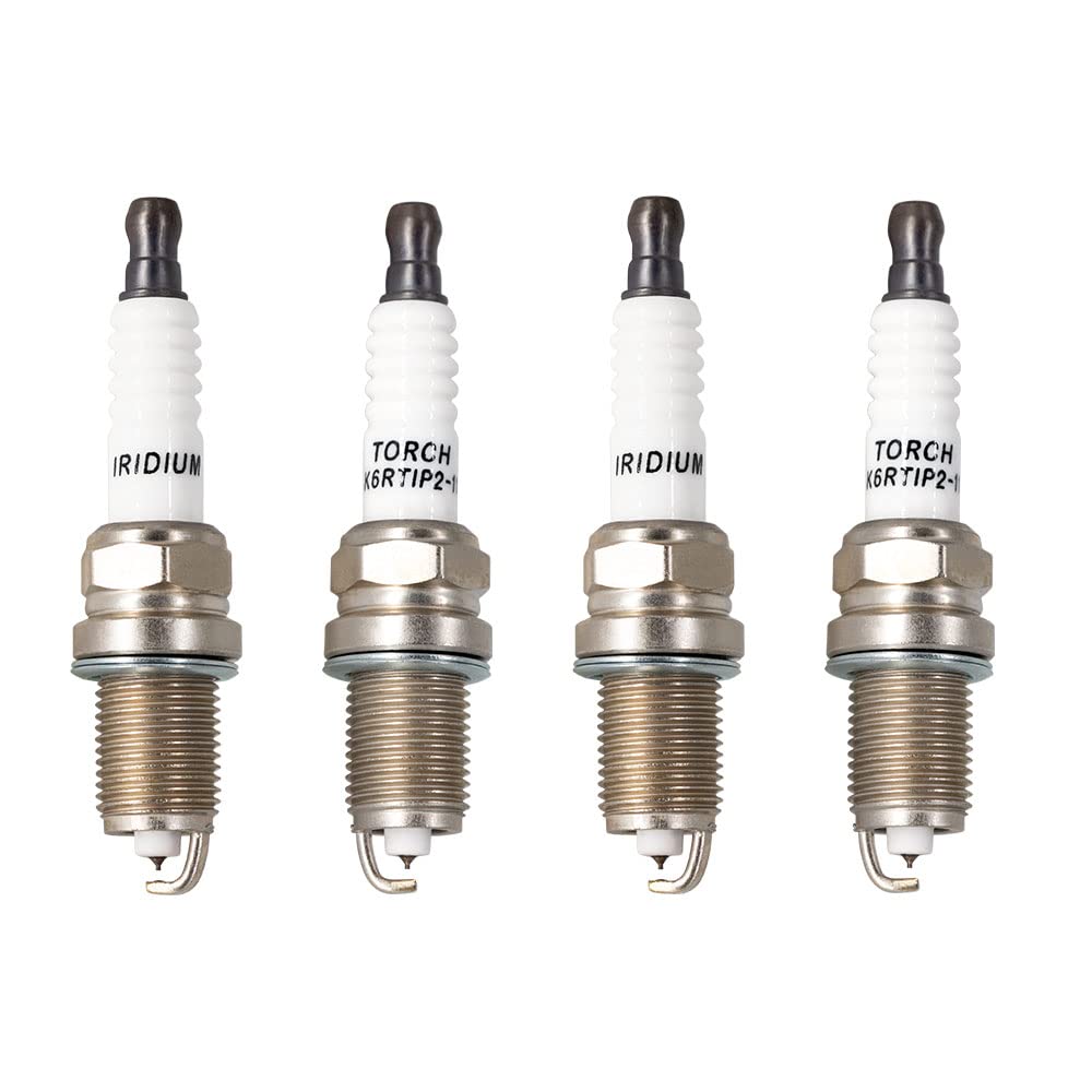 4PK TORCH Iridium Spark Plug K6RTIP2-11 Replace for Denso KJ20CR11 Spark Plug, for TOYOTA 90098-70065 Spark Plug, for HONDA 98079-5614P Spark Plug, for MAZDA F286-18-110 Iridium Spark Plug, OEM