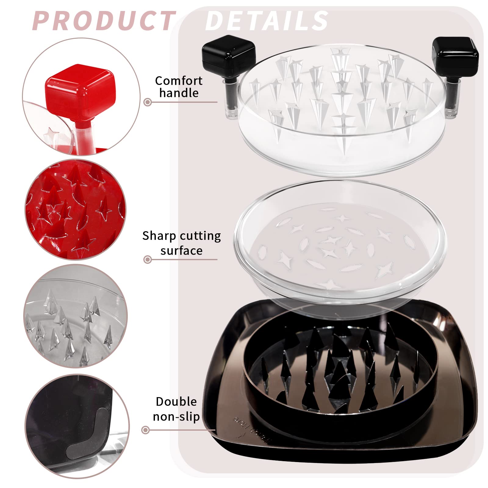 NSODREEM Chicken Shredder, Multifunctional Meat Shredder, Black, Stainless Steel, Shredding Meat, Grinding Vegetables, Making Nut Butters