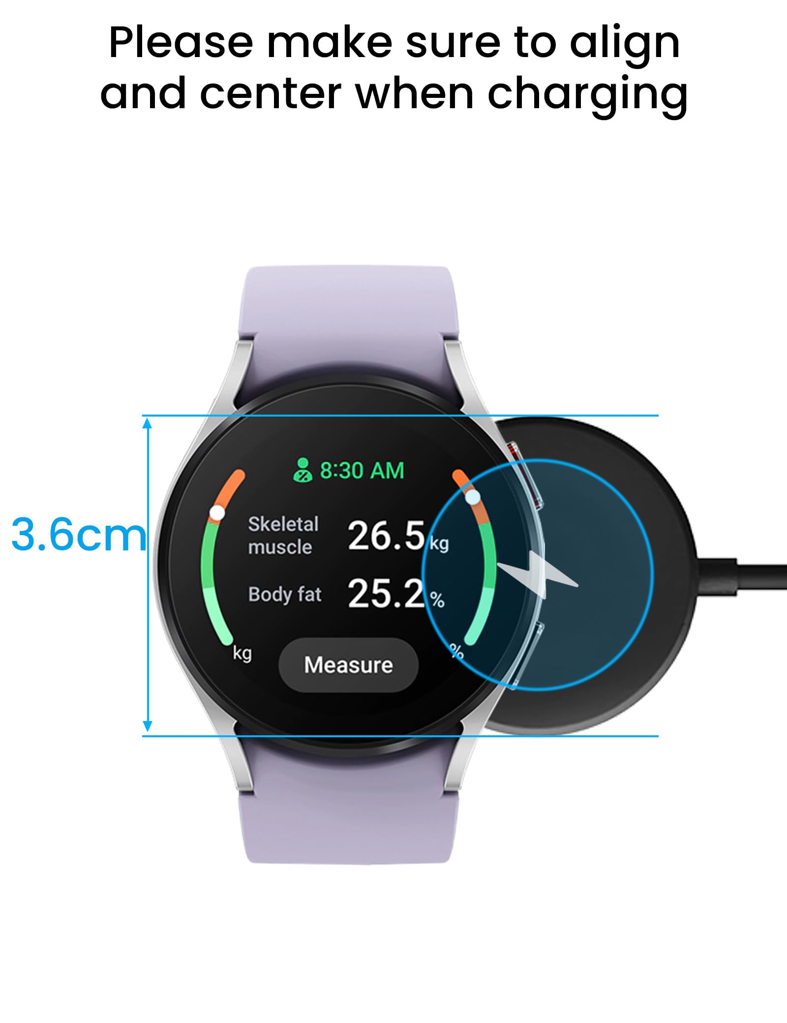 Sinoacc Charger for Samsung Galaxy Watch 7/6/6 Classic/5/5 Pro/4/4 Classic/3/Active 2/Active 1/Ultra/Fe Galaxy Watch Charger 3.3Ft USB Magnetic Wireless Charging Cable Cord for Samsung Galaxy Watch
