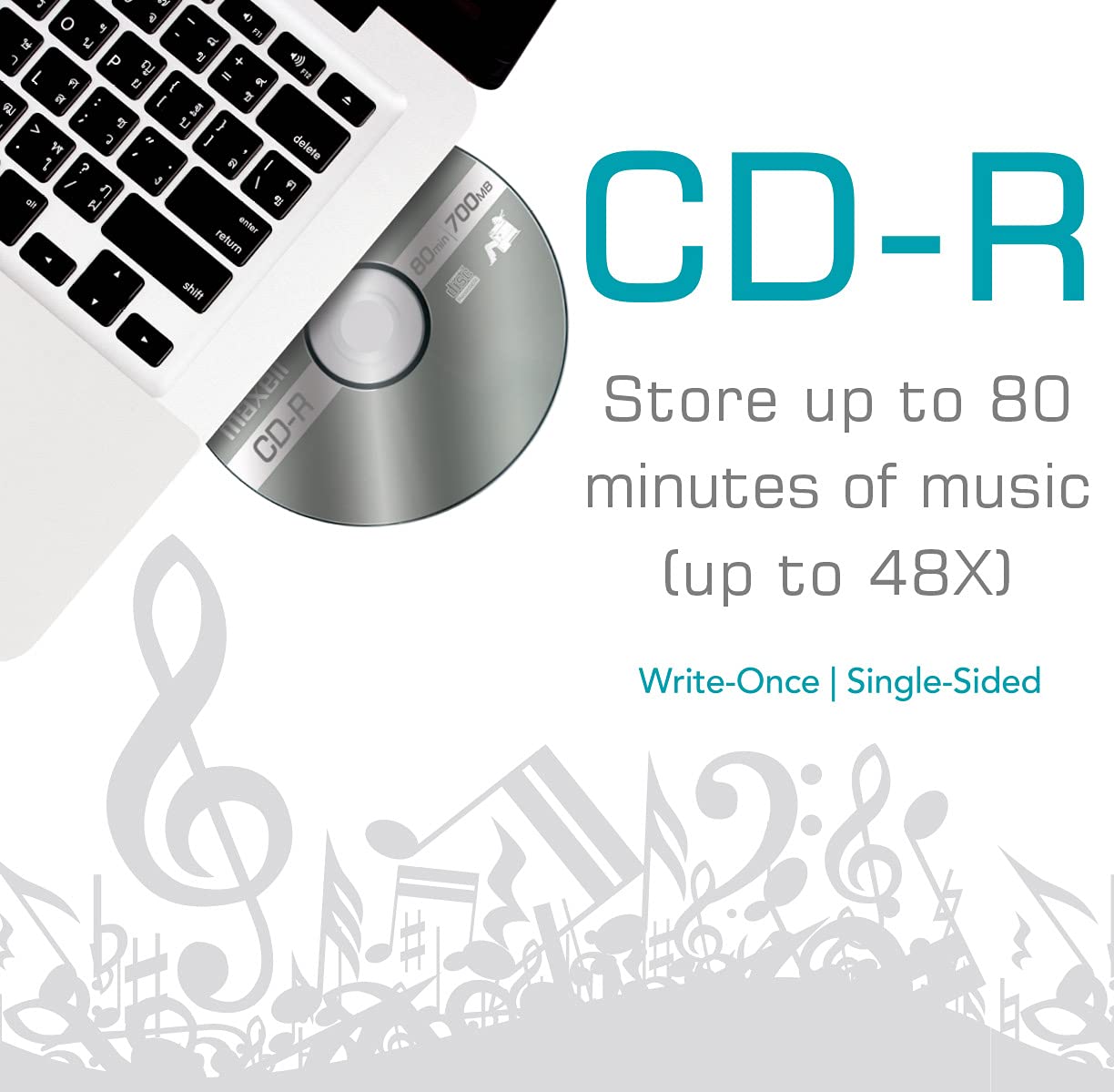Maxell 648205 Polycarbonate Substate 700Mb 80 Min CD-Recordable Slim Jewel 5 Pack & 638006 DVD-R 4.7 Gb Spindle with 2 Hour Recording Time & Superior Recording Layer Technology, 100 Year Archival Life