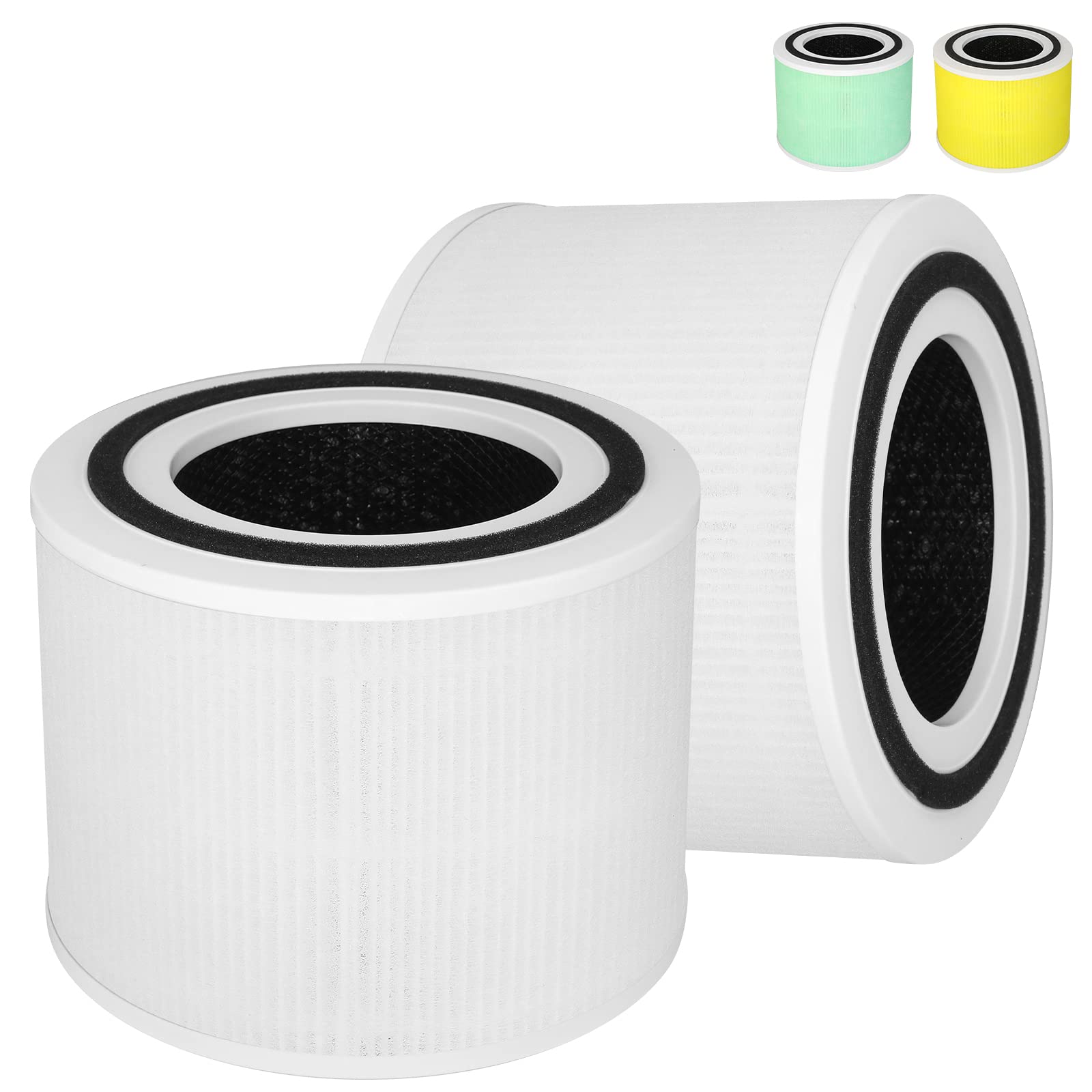 2 Pack Core 300 True HEPA Replacement Filters for LEVOIT Core 300 and Core 300S Vortex Air Air Purifier, 3-in-1 H13 Grade True HEPA Filter Replacement, Core 300-RF, White