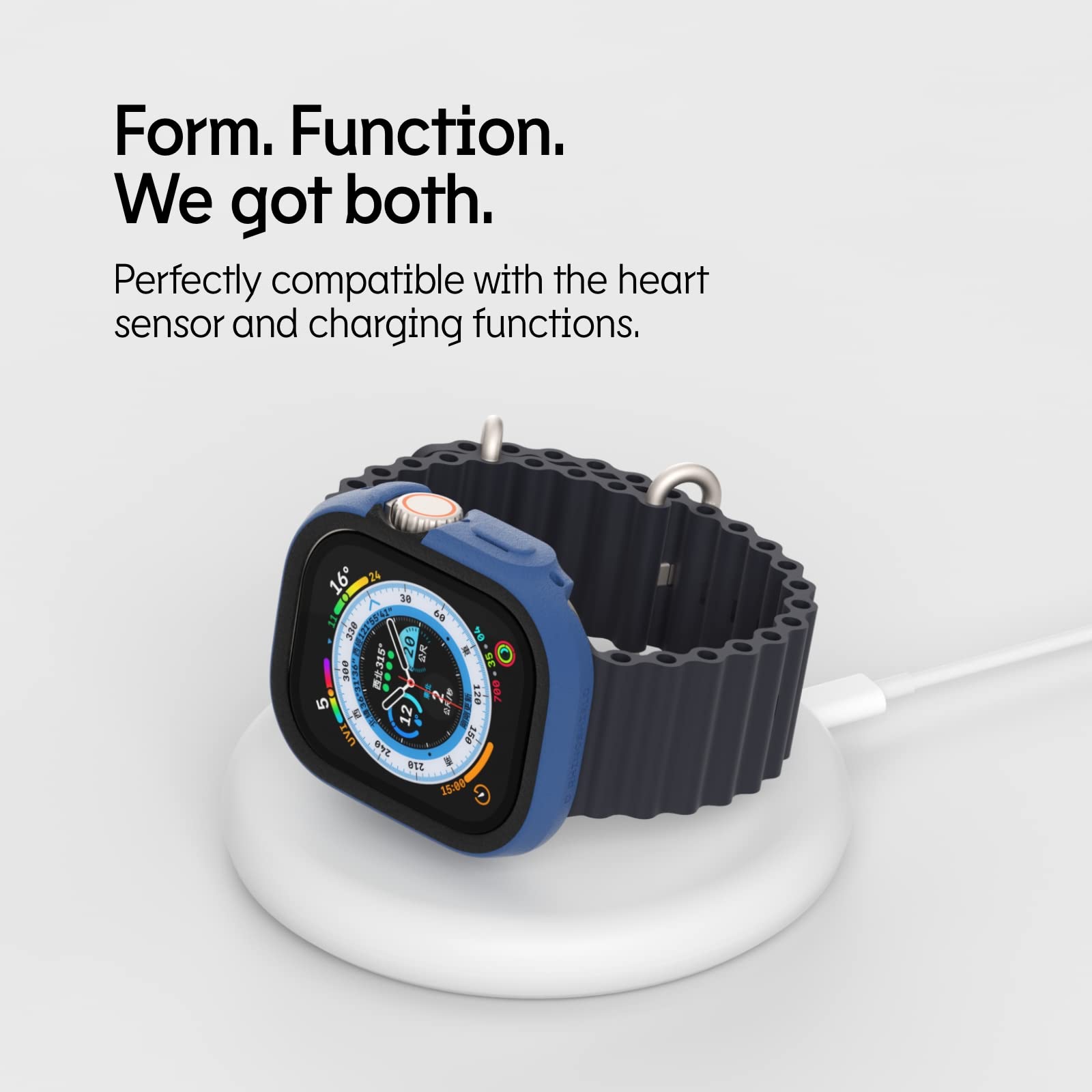 RHINOSHIELD Bumper Case for Apple Watch Ultra/Ultra 2 - [49 mm] | Slim, Lightweight, and Shock Absorbent - Great Protection, Easy to Install, Durable - Classic Black