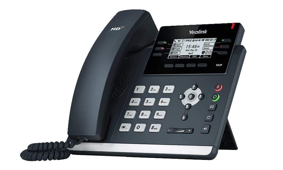 Yealink Ultra-Elegant IP Phone SIP-T41P PoE, Power Supply Not Included