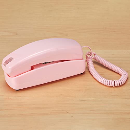 Golden Eagle Trimline Corded Telephone - Design from 60s with Modern Electronics - Pink