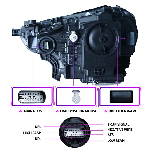 Archaic Headlights Assembly Compatible with 2018-2021 GMC Terrain SL SLE SLT,for OE Xenon/HID,Passenger Side/Right,84312727, 84610586, 84751230