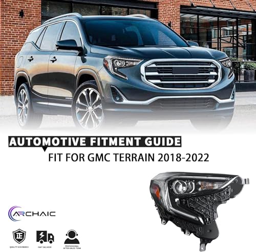 Archaic Headlights Assembly Compatible with 2018-2021 GMC Terrain SL SLE SLT,for OE Xenon/HID,Passenger Side/Right,84312727, 84610586, 84751230