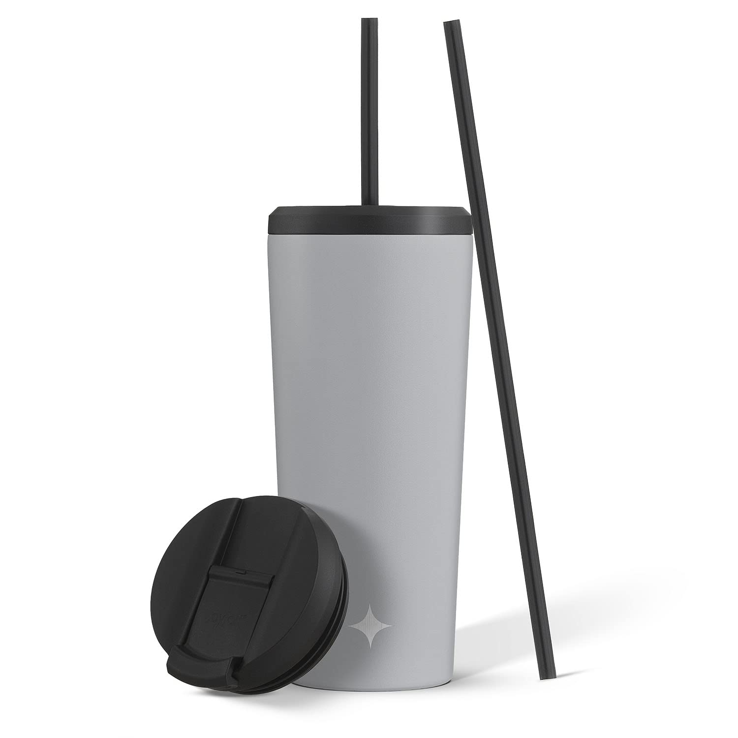 JoyJolt Triple Insulated 20oz Tumbler with Lid and Straw (2 Each) Vacuum Double Wall Stainless Steel Tumbler, Copper Lined for 12Hr Hold/Cold Drinks. Leakproof Water Bottle, Tea or Iced Coffee Cup